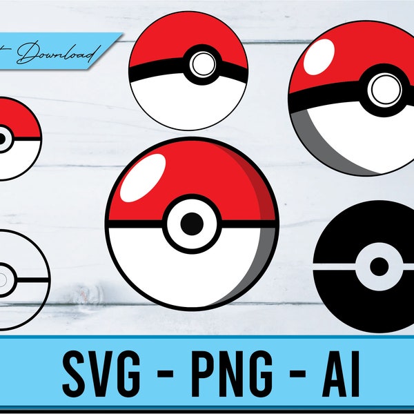Pokeball Svg - Etsy