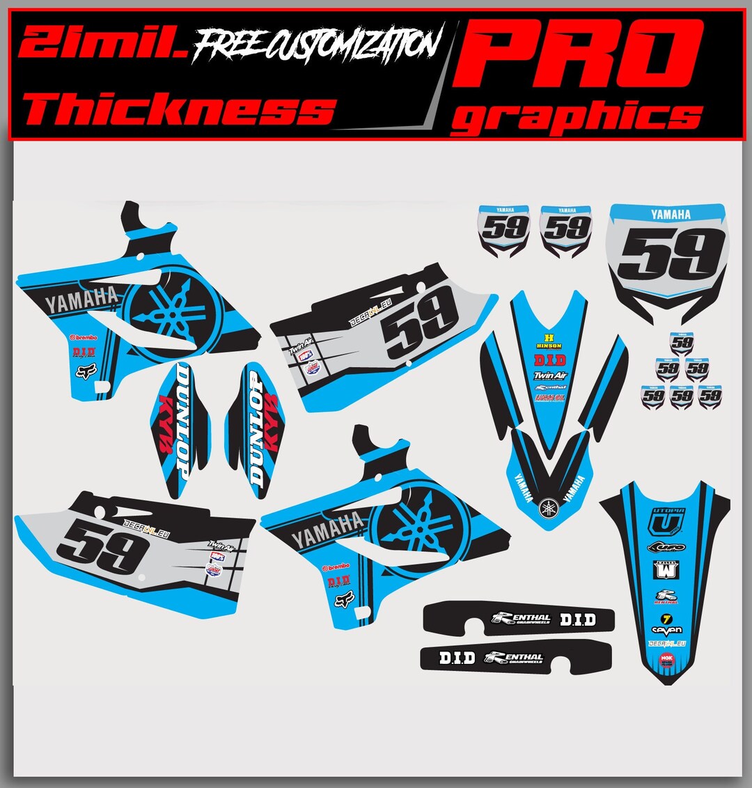 Motorcycle Graphics Kit Dirt Bike Stickers for Yamaha Custom - Etsy