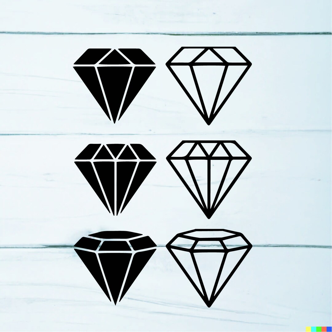 Diamond Svg, Vector File, Diamond Outline Svg, Hand Drawn Diamond Svg ...