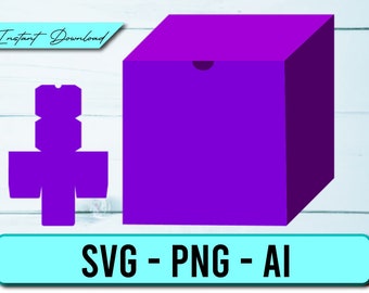 Square Box Template SVG, Box Size 2.5 X 2.5 X 2.5 Template, Birthday ...