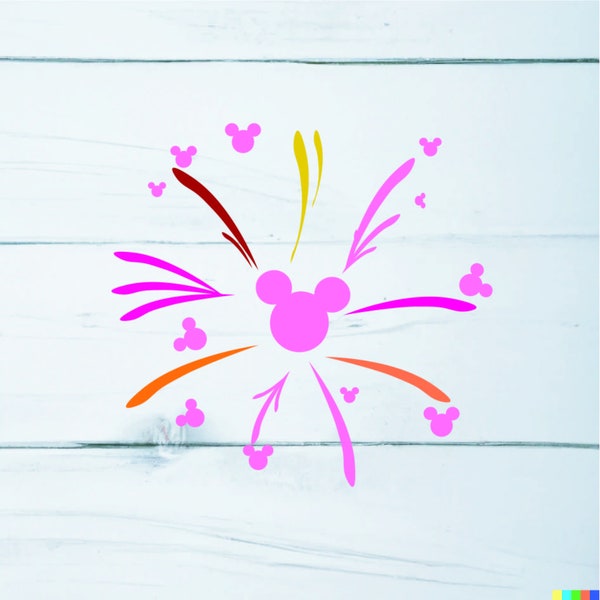 Mickey Fireworks Svg - Etsy