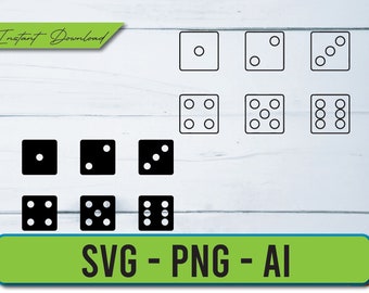 Six Sided Dice SVG Files Dice Cut Files Dice Vector Files Die Vector ...