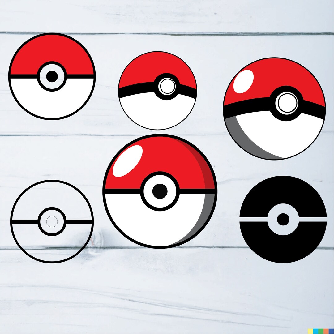 Paquete de Pokeball SVG, Pokemon Pokeball SVG, imágenes prediseñadas de ...