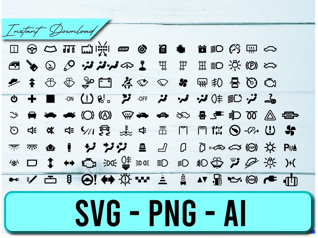 90 Auto Dashboard Icons SVG - Etsy.de