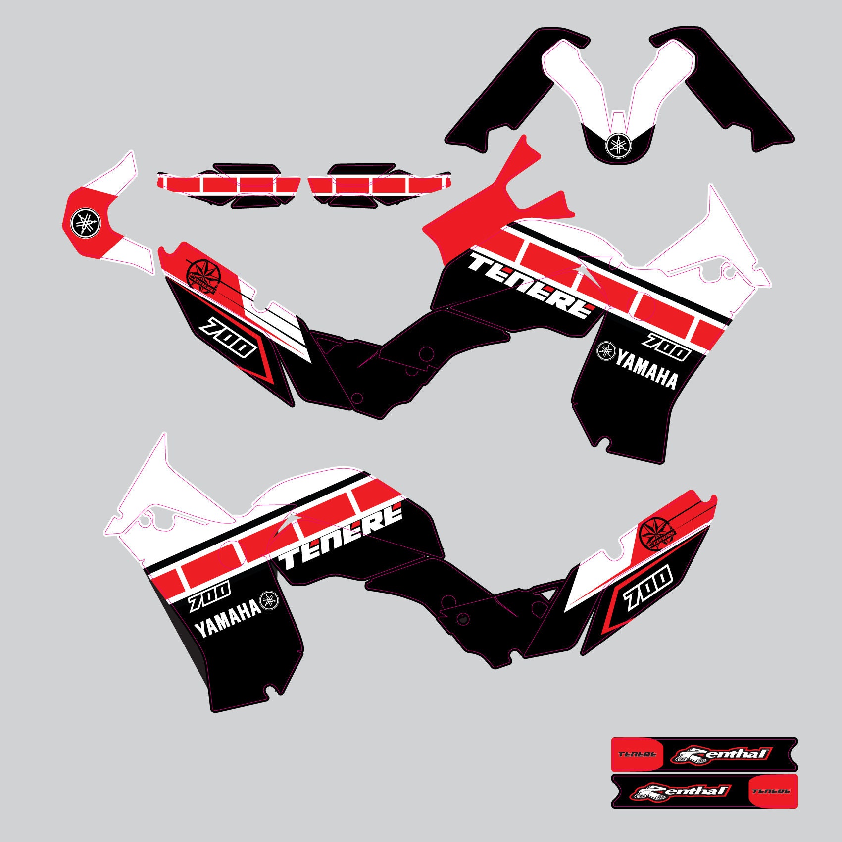 Yamaha Tenere T700 2017 2020 Template PRO Vector Design Red - Etsy