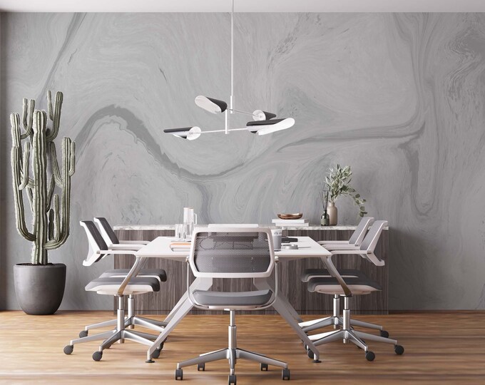 Modern Grey Abstract Watercolor Wallpaper Contemporary Home Accent Chic ...