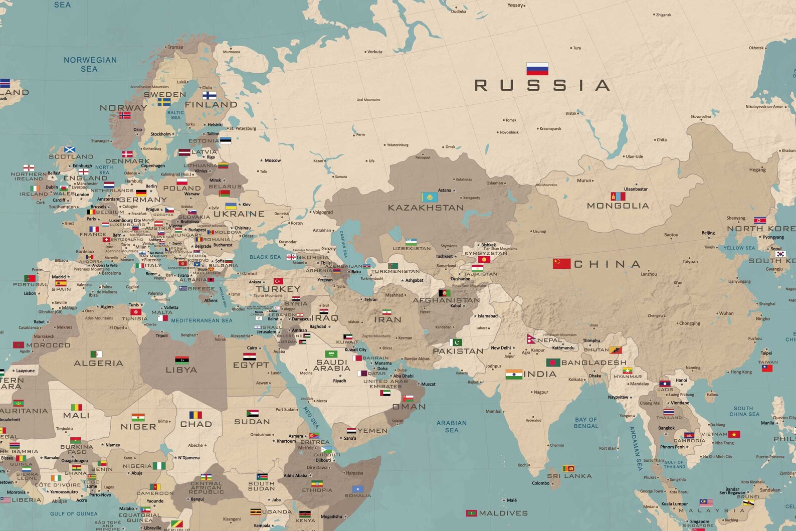 World Map Wallpaper, Peel and Stick, Map Wall Mural - Etsy