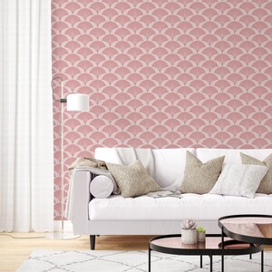 Pink Art Deco Wallpaper, Pink Geometric Wall Mural - Etsy