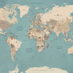 World Map Wallpaper, Peel and Stick, Map Wall Mural - Etsy