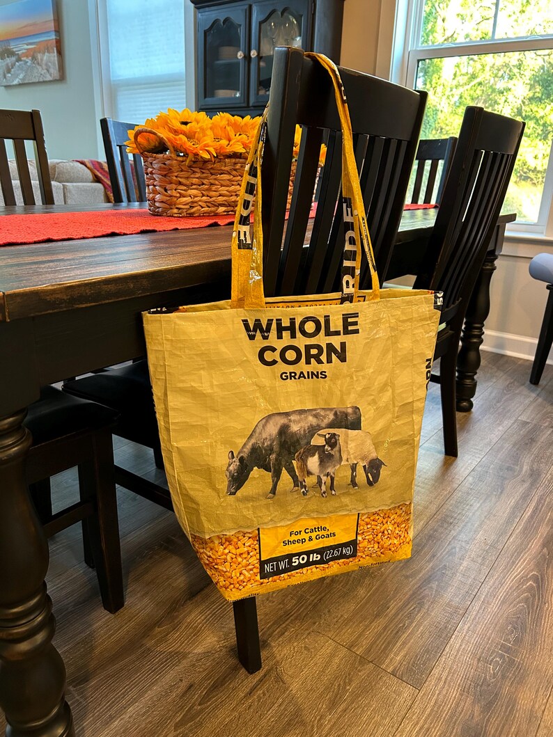 Upcycled Feed Sack Tote Bag: Reusable Eco-friendly Shopping Bag - Etsy