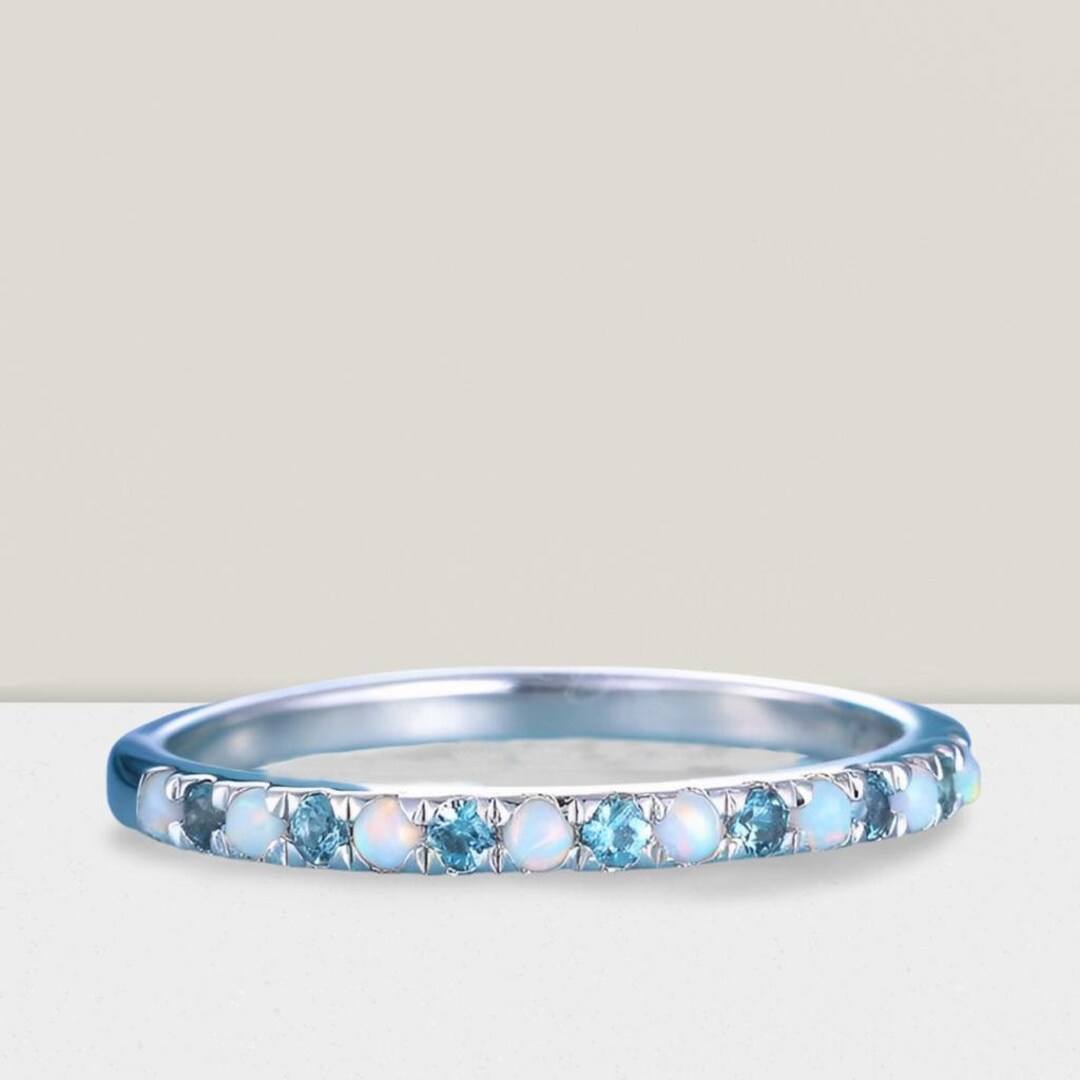 Dainty Opal Alexandrite Band Color Change Alexandrite Wedding - Etsy