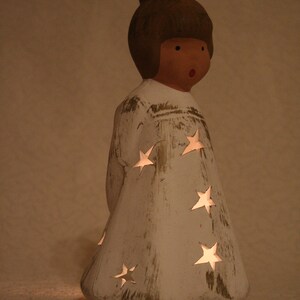 Shipp.incl. Vintage Singer Engel Jullar Terra Cotta/clay Caroling Angel ...