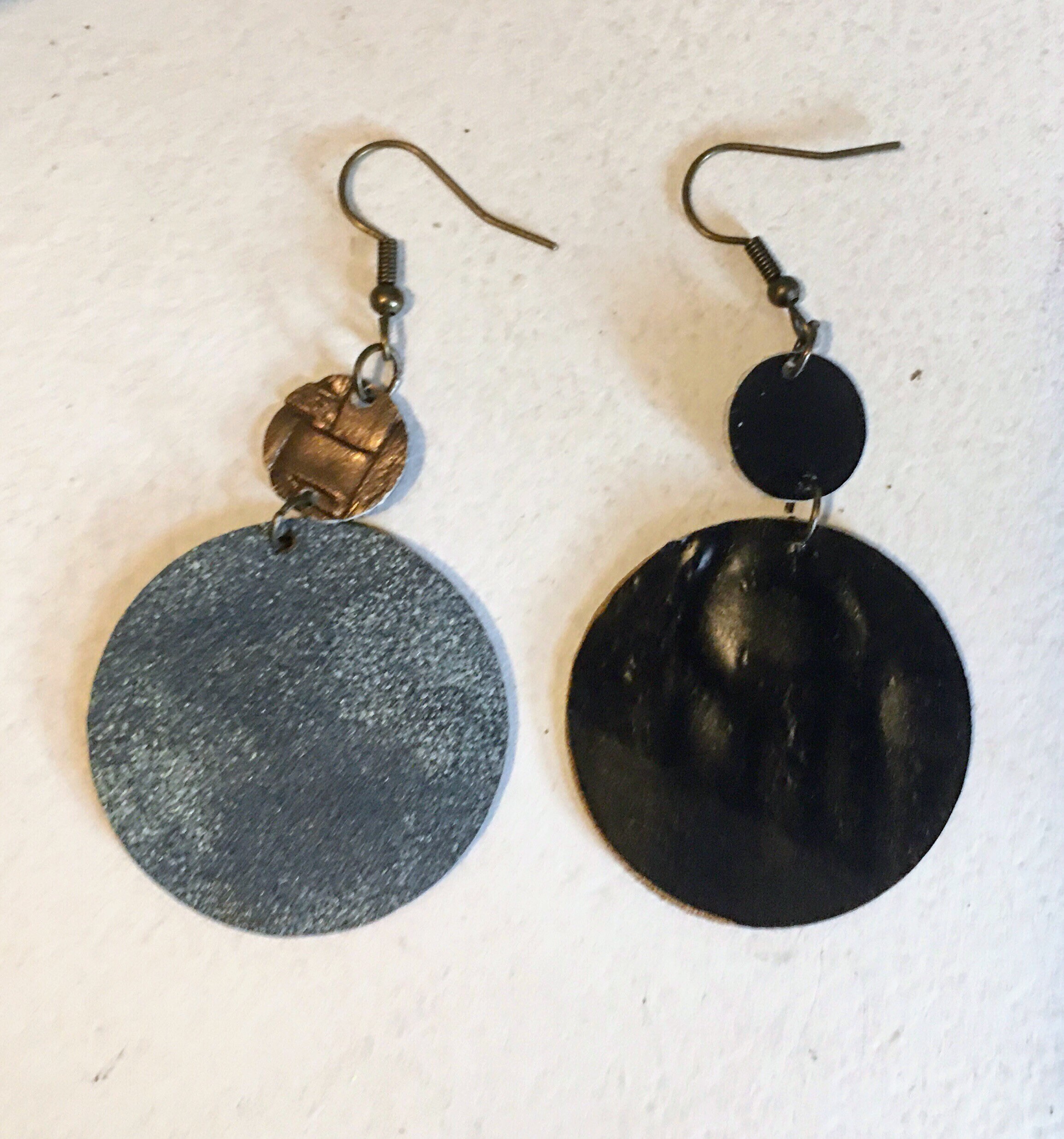 Metallic Blue Circle Earrings for Women Blue Statement - Etsy