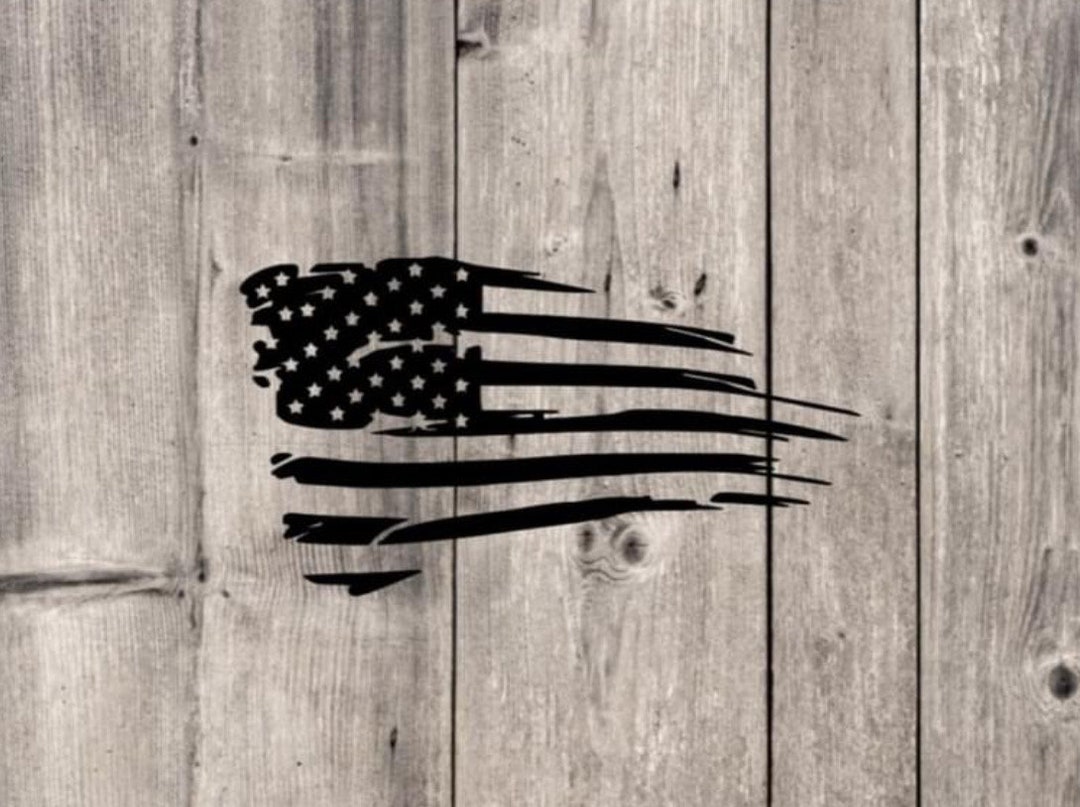 Distressed American Flag Car Decal - Etsy
