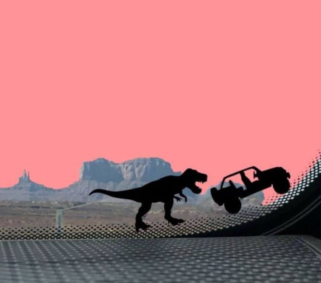 Tiny T-rex Chasing 4 Door SUV Car Decals - Etsy