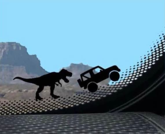 Tiny T-rex Chasing 2 Door SUV Car Decals - Etsy