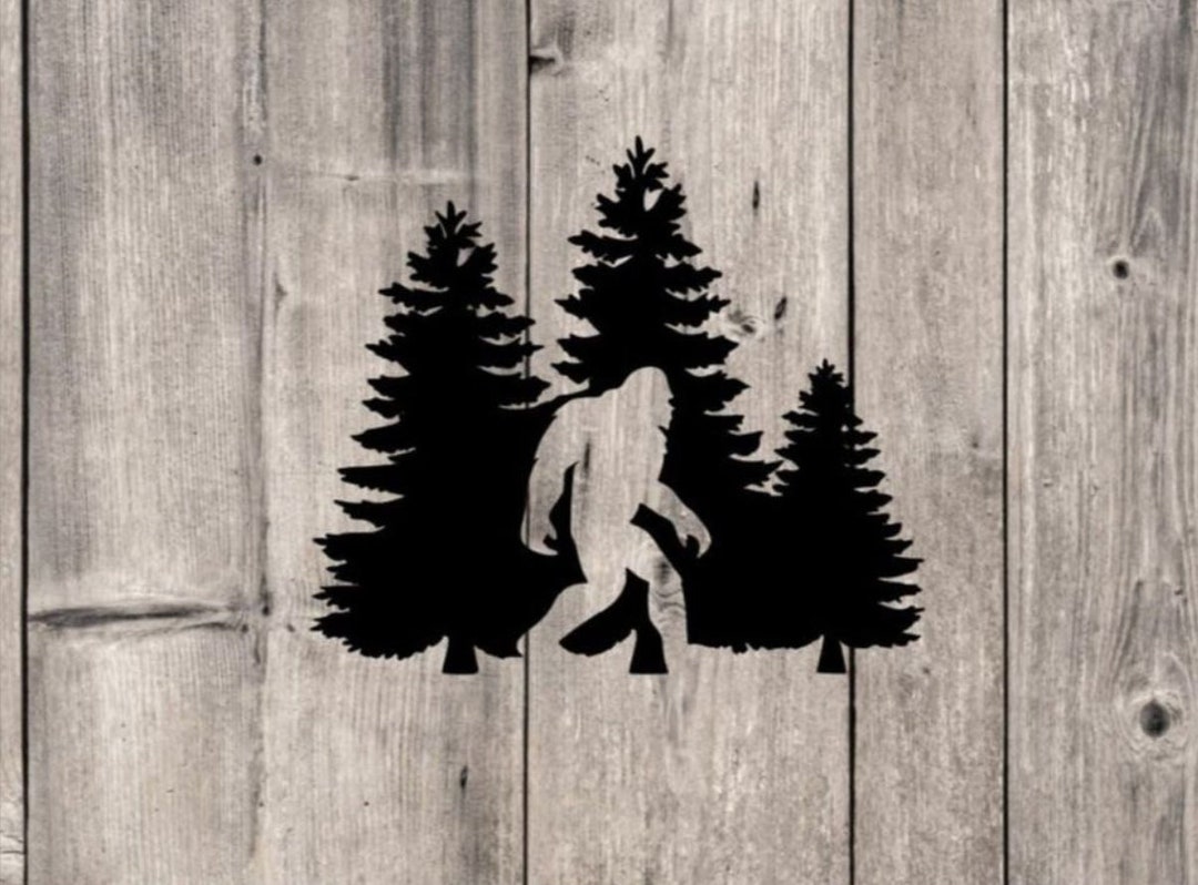 Bigfoot in Forest Car Decal - Etsy