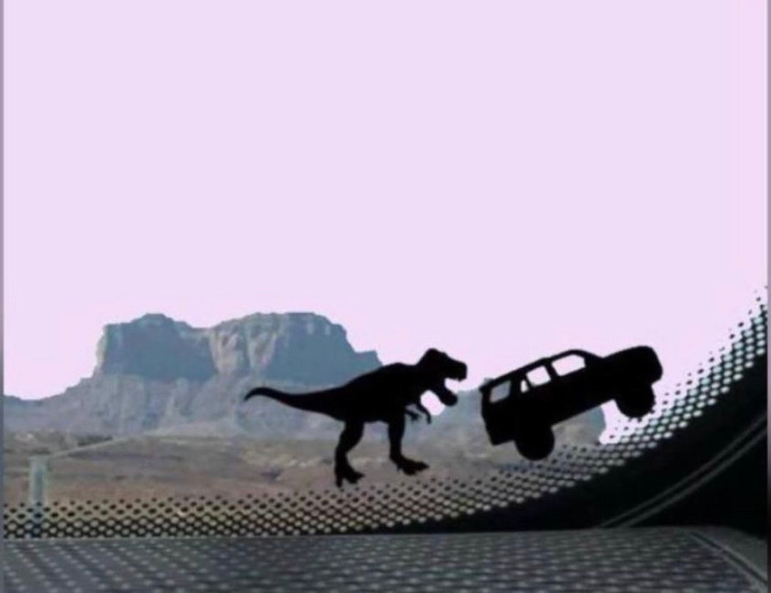 Tiny T-rex Chasing 4runner Car Decal - Etsy