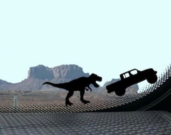 Tiny T-rex Chasing 2 Door SUV Car Decals - Etsy