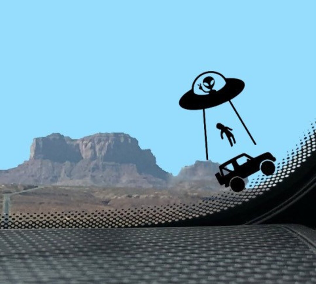 Tiny UFO and 2 Door SUV Car Decals - Etsy
