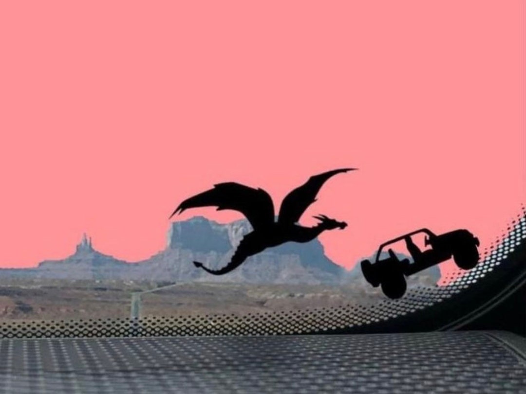 Tiny Dragon Chasing 4 Door Car Decal - Etsy