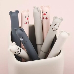 Kawaii Erasable Fineline Gel Pen Animal Bear Mouse Panda - Etsy