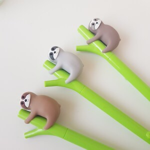 Cute Sloth Bamboo Pen, Animal Gel Pen, Japanese Kawaii Stationery ...