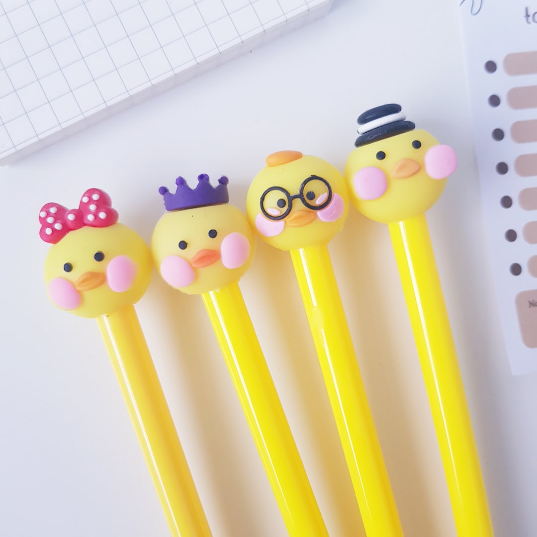 Cute Duck Pen, Japanese Kawaii Stationery, School Supply, Black Gel Pen ...