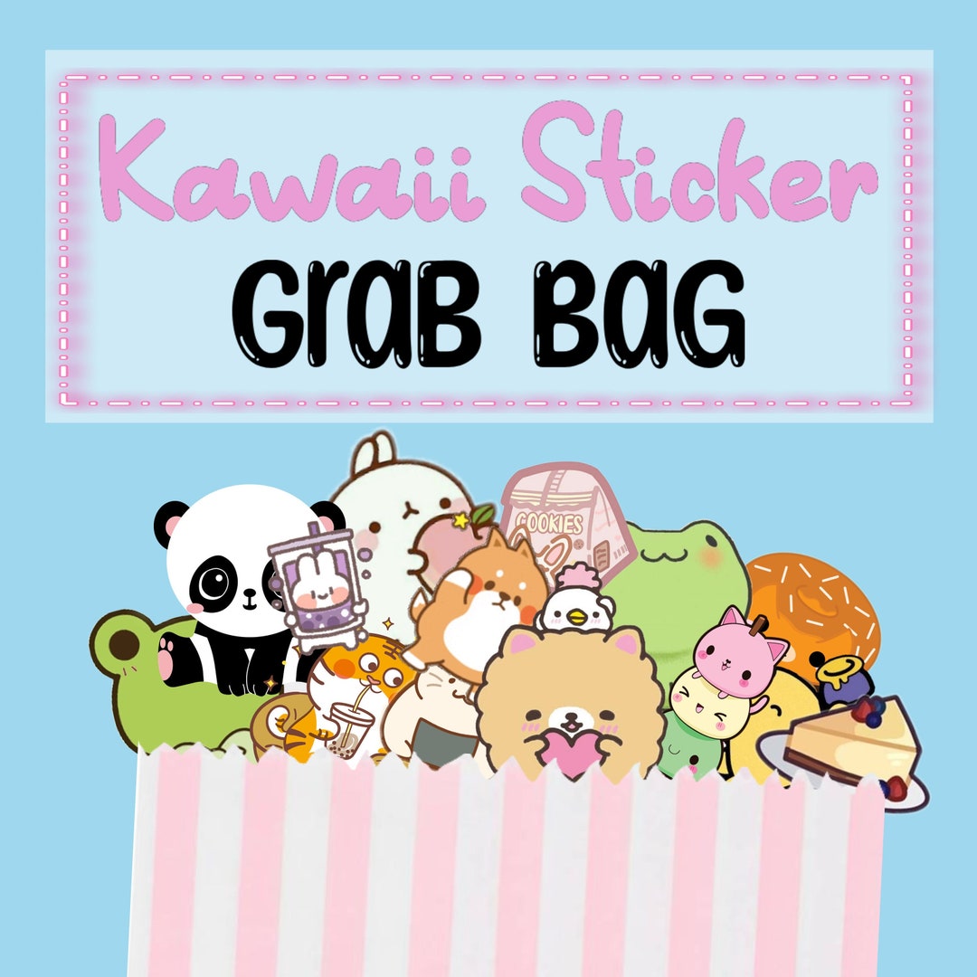 50 Kawaii Stickers Grab Bag, Surprise Grab Bag, Mystery Stickers Pack ...