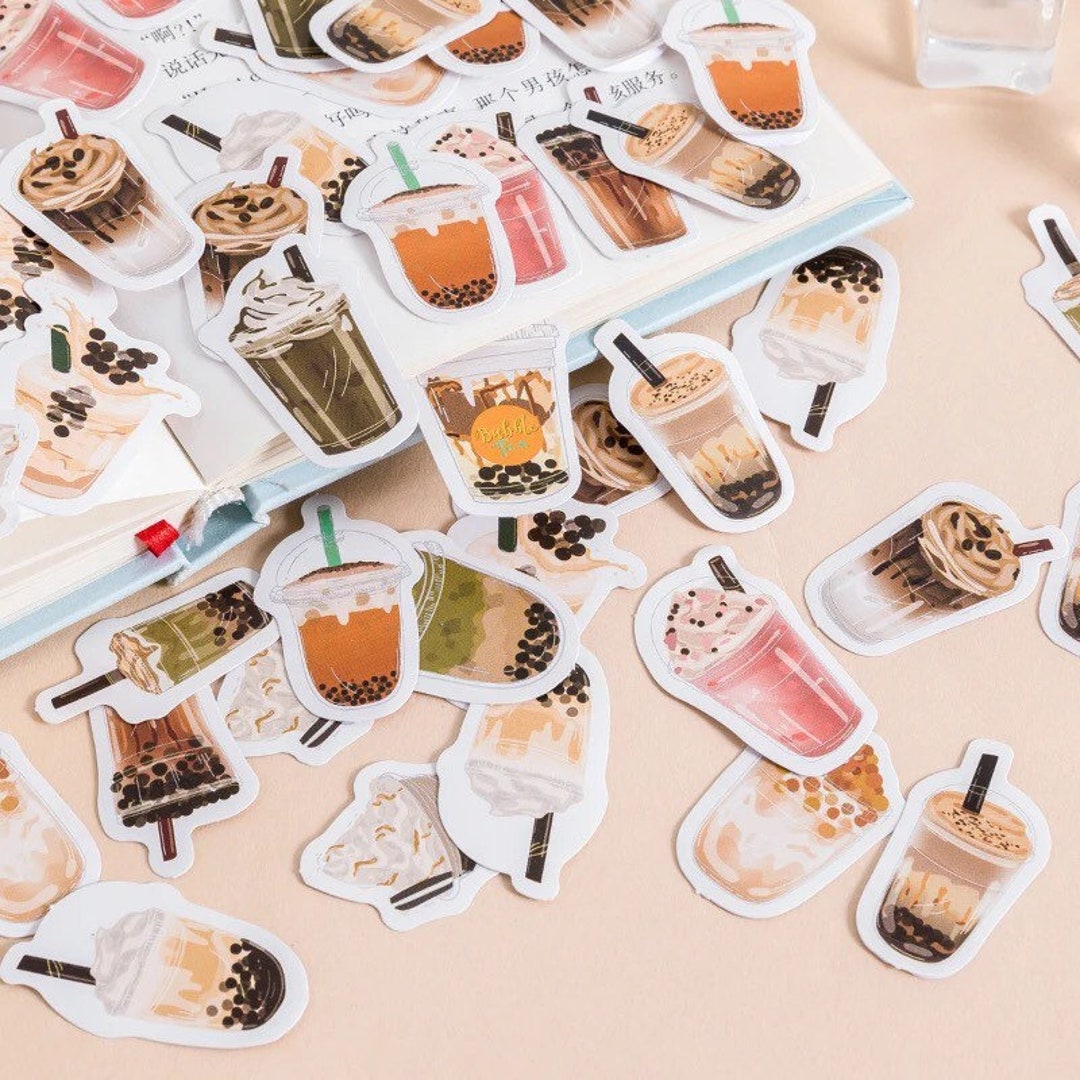 Bubble Tea, Milk Tea, Boba Tapioca Drinks Stickers Cute Kawaii ...