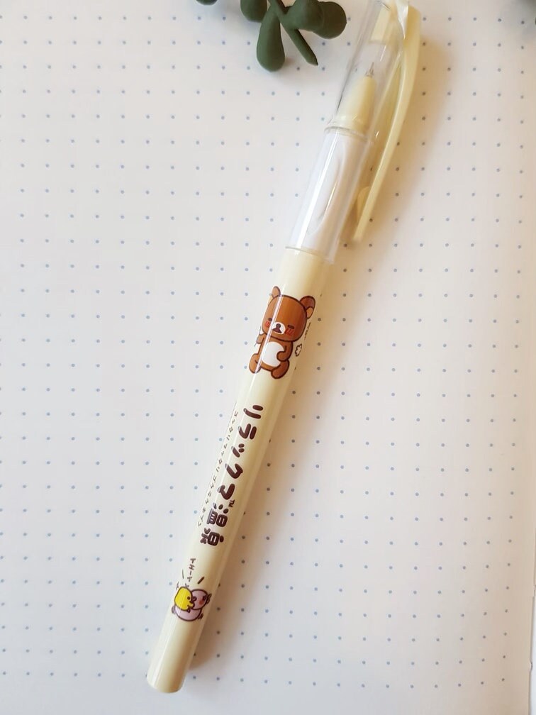 Cute Rilakkuma Bear Pen Japanese Kawaii Stationery Black Gel | Etsy UK