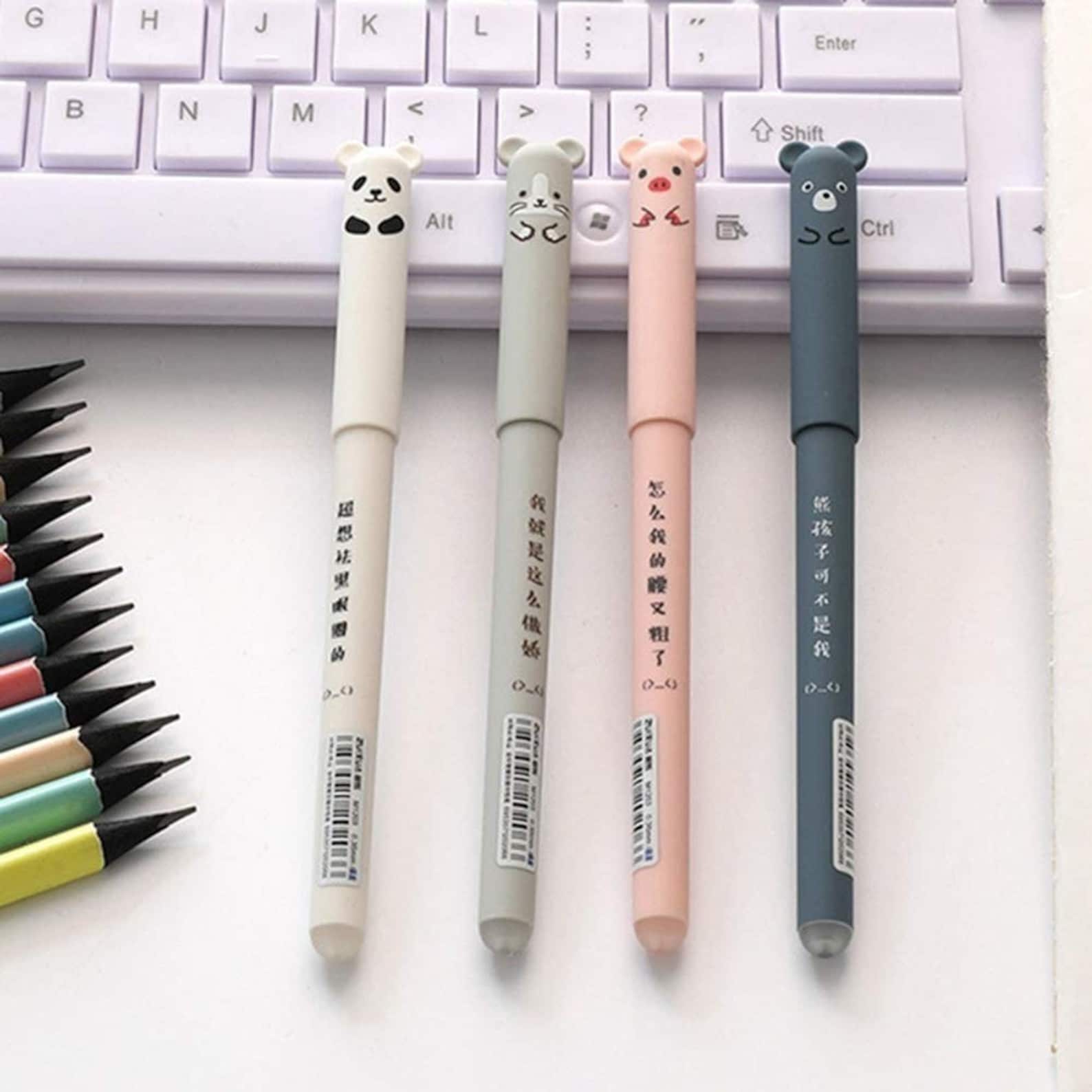 Kawaii Erasable Fineline Gel Pen Animal Bear Mouse Panda - Etsy