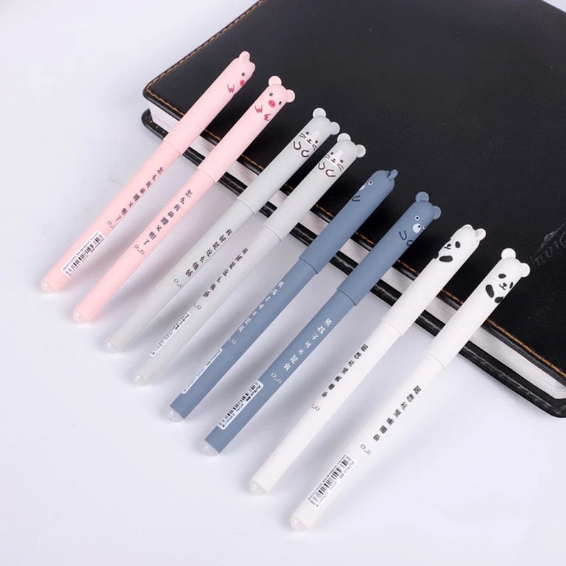 Kawaii Erasable Fineline Gel Pen Animal Bear Mouse Panda - Etsy