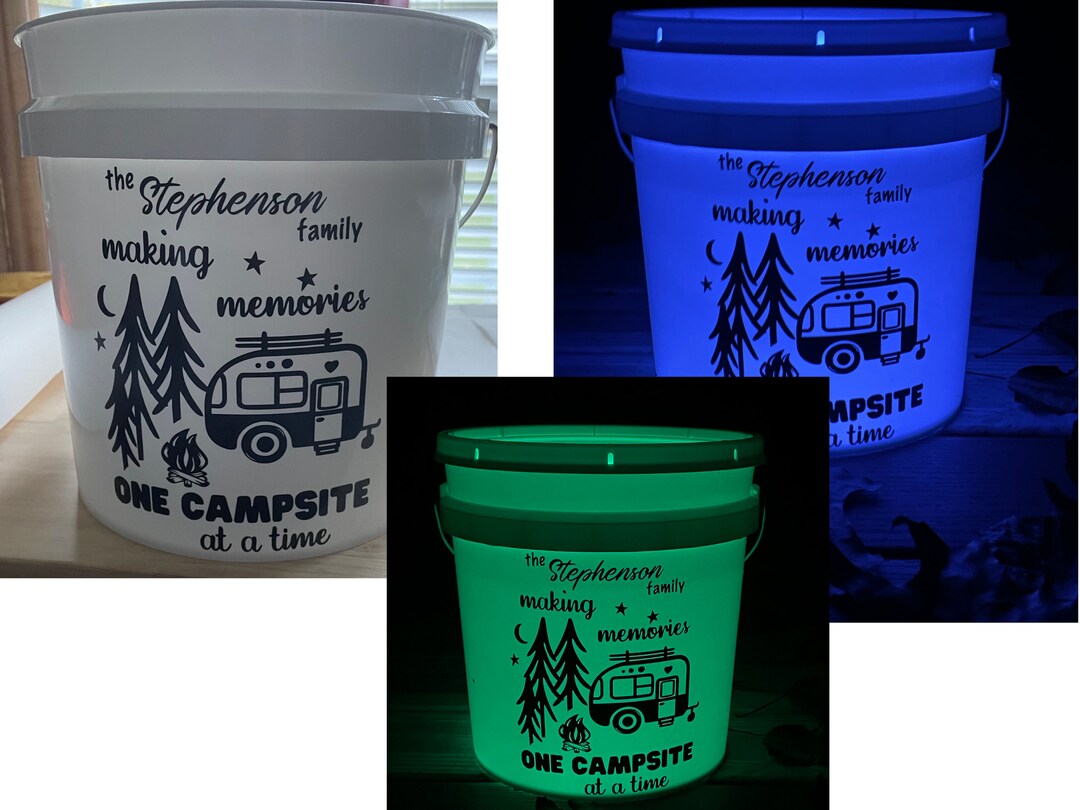 Camping Bucket Decal Kit, Custom Decal W/led Light and Remote, RV Decal ...