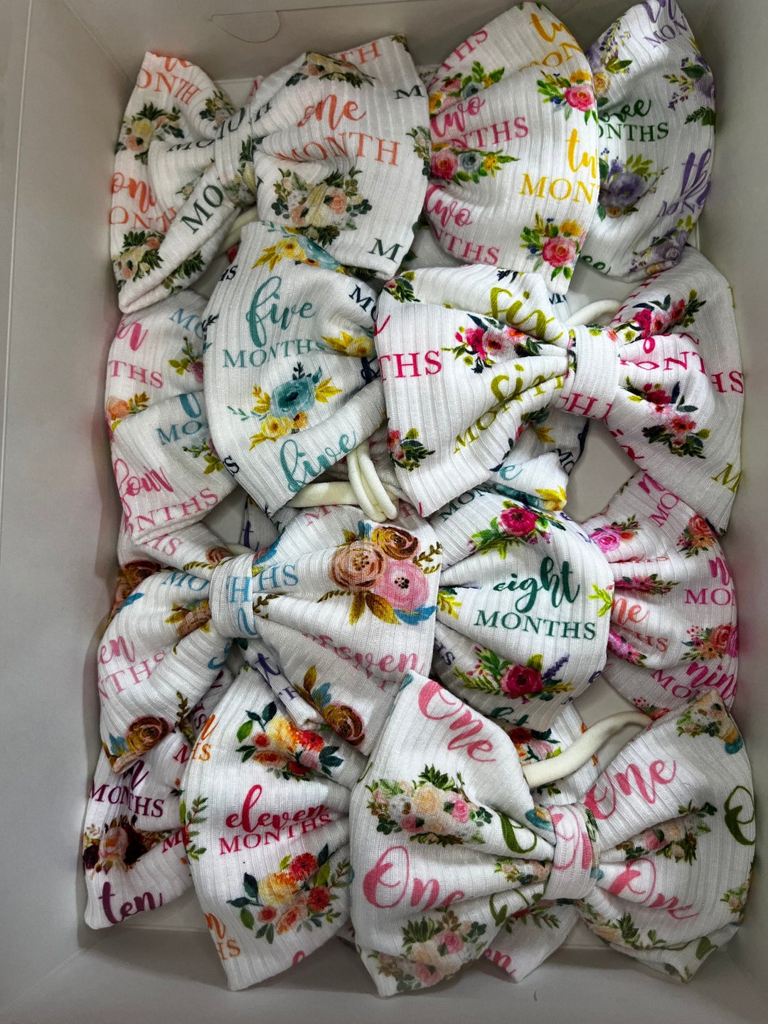 Monthly Milestone Bow for Baby, Soft Baby Month Bows - Etsy