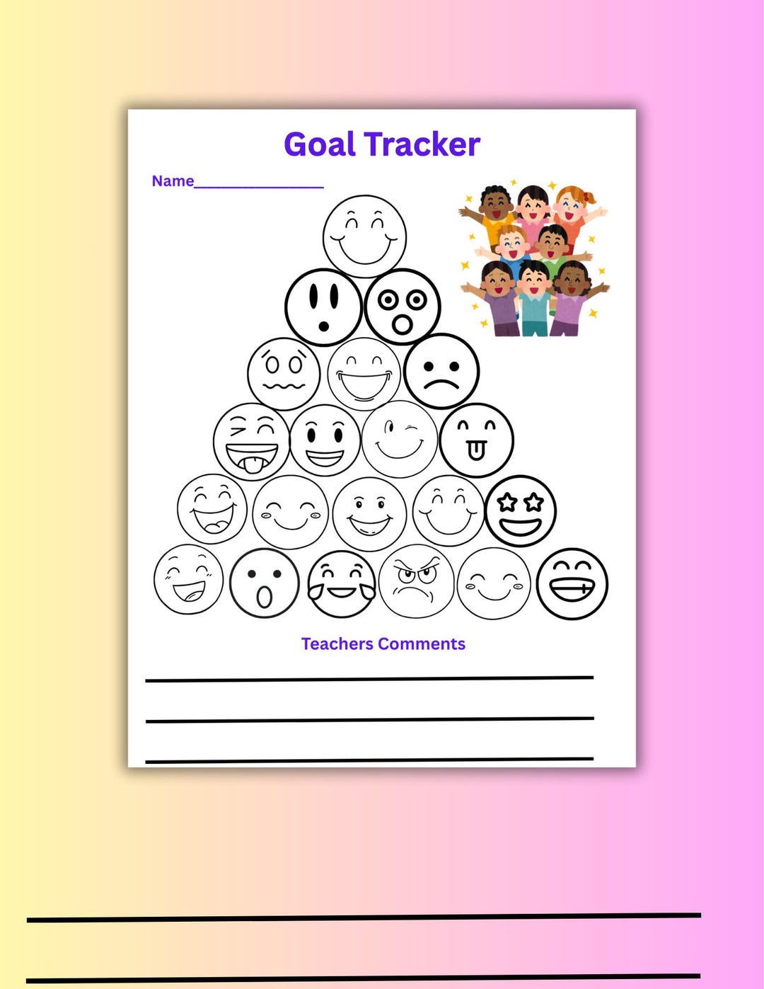 Smiley Pyramid Progress PDF Instant Download - Etsy