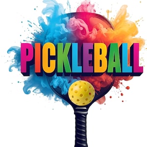 Pickleball Clipart: Transparent PNG, Vibrant Colors (digital Download ...