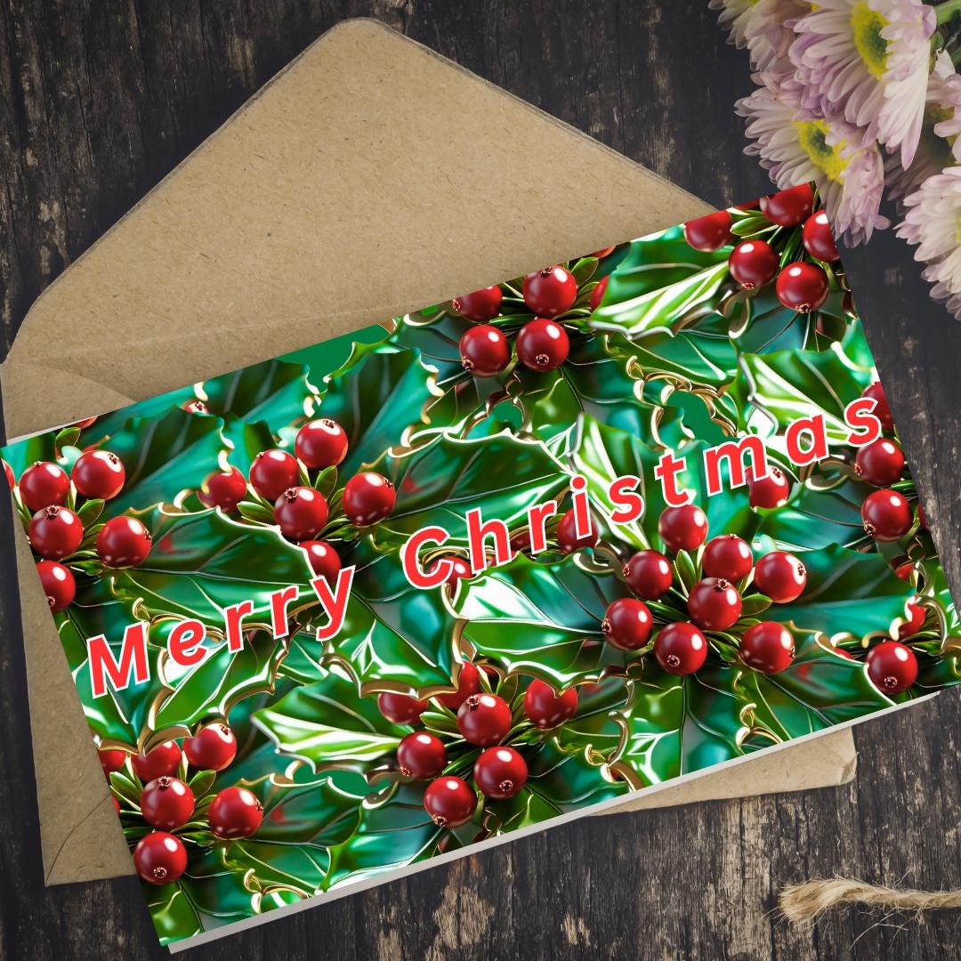 Digital Download Mistletoe Floral Post Card 3d Arrangement (PNG) - Etsy