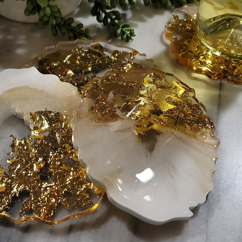 Gold Coasters - Etsy