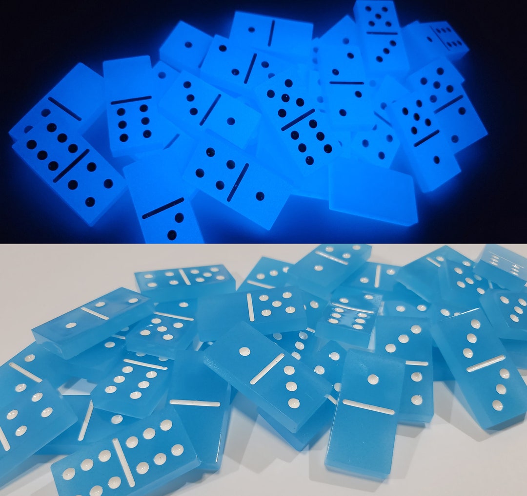 Handmade Resin Art Glow in the Dark Double Blue With White Dots ...