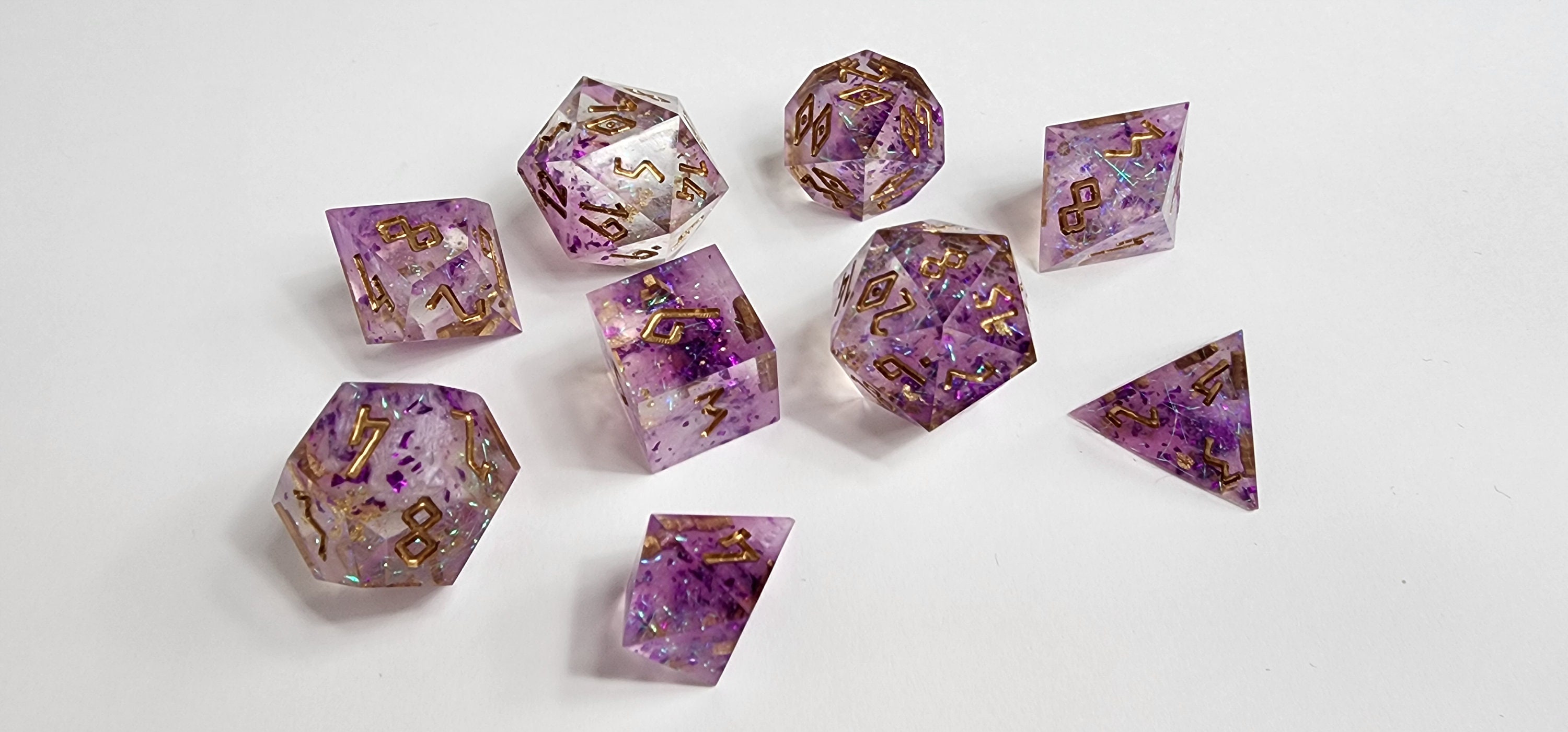 Handmade Resin Art 9-piece Dice Set for Dnd D&D Dungeons and Dragons ...