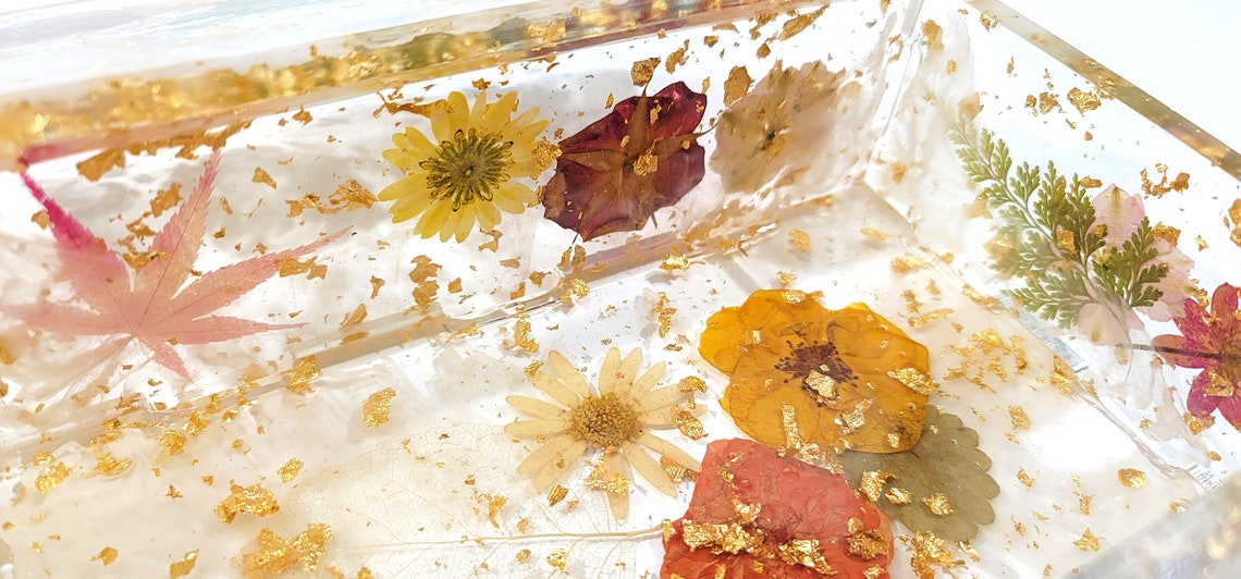 Handmade Resin Art Dried Pressed Flowers Transparent Clear - Etsy