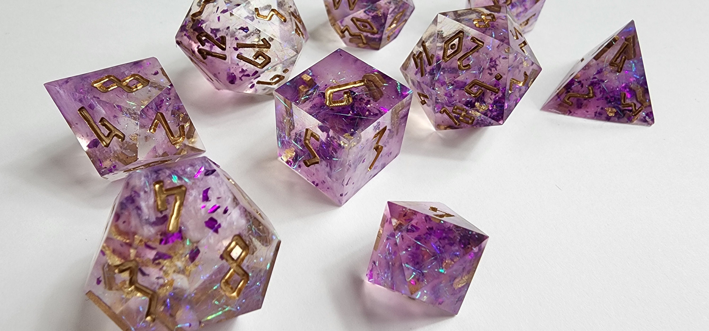 Handmade Resin Art 9-piece Dice Set for Dnd D&D Dungeons and Dragons ...