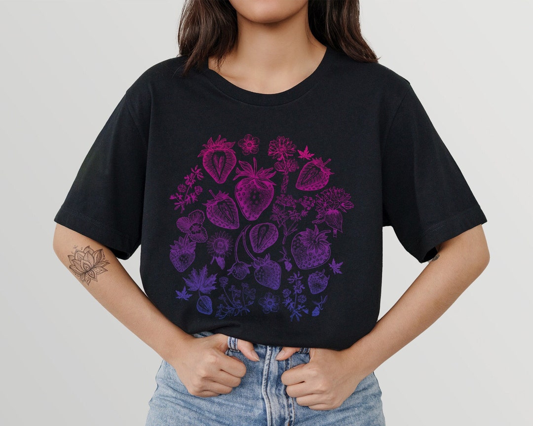 Subtle Bi Pride Shirt Strawberry Shirt Discreet Pride Subtle Pride ...