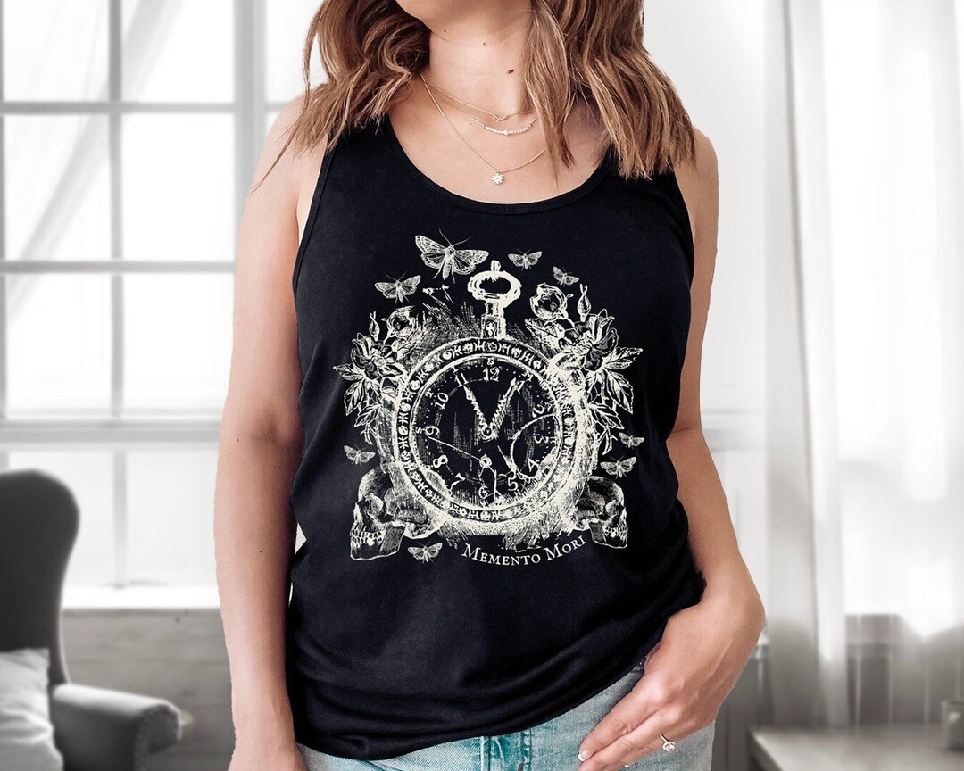Memento Mori Moth Tank Goth Tank Top Goblincore Clothing Gothic Moth ...