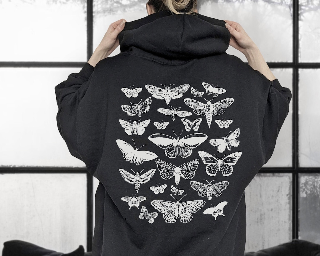 Moth Hoodie Moth Sweater Moth Shirt Moth Sweatshirt Goblincore Sweater ...