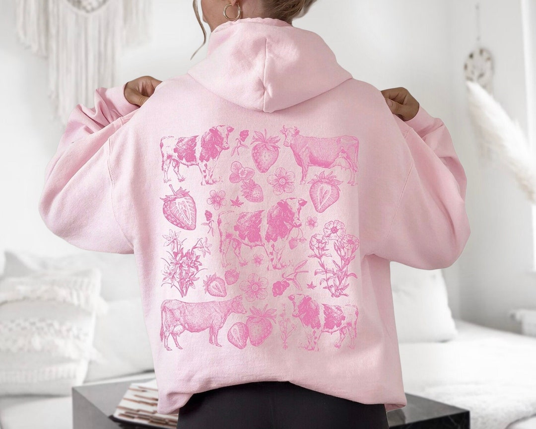 Strawberry Cow Strawberry Hoodie Strawberry Sweater Cow Sweatshirt Cow ...