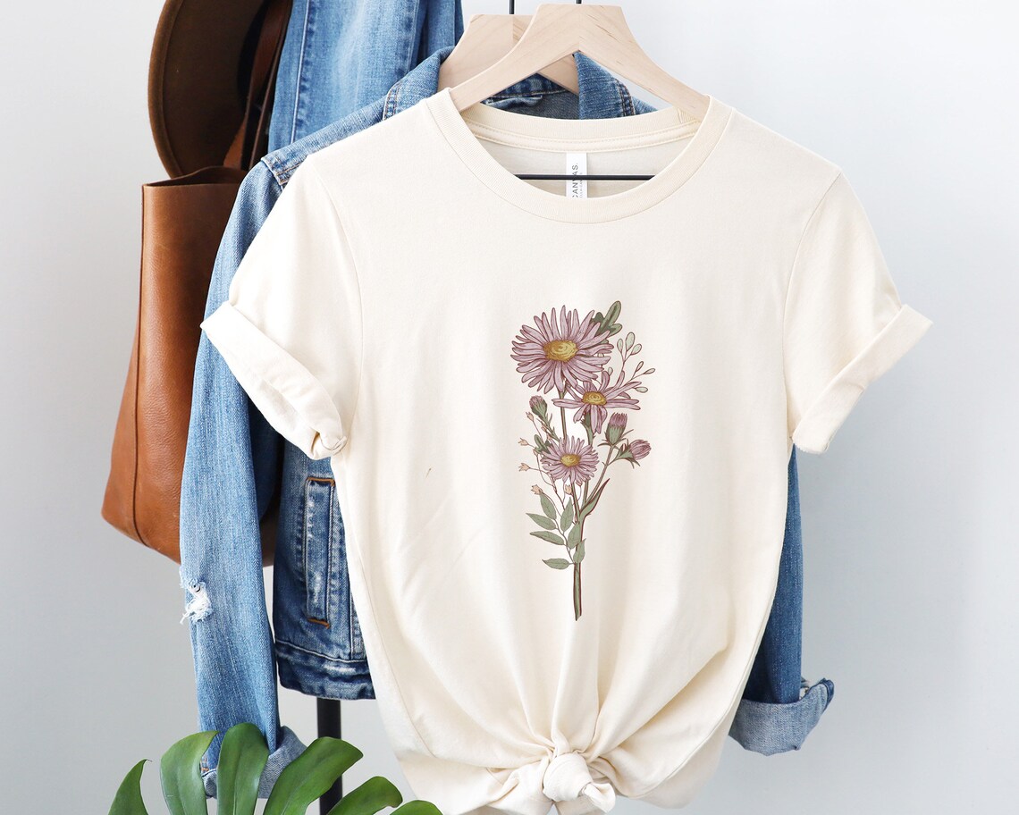 September Birth Flower Aster Birth Month Flower Birth Flower Shirt ...