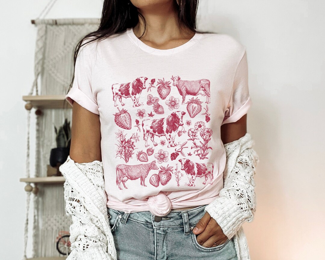 Strawberry Cow Strawberry Shirt Farming Shirt Cottagecore Shirt ...