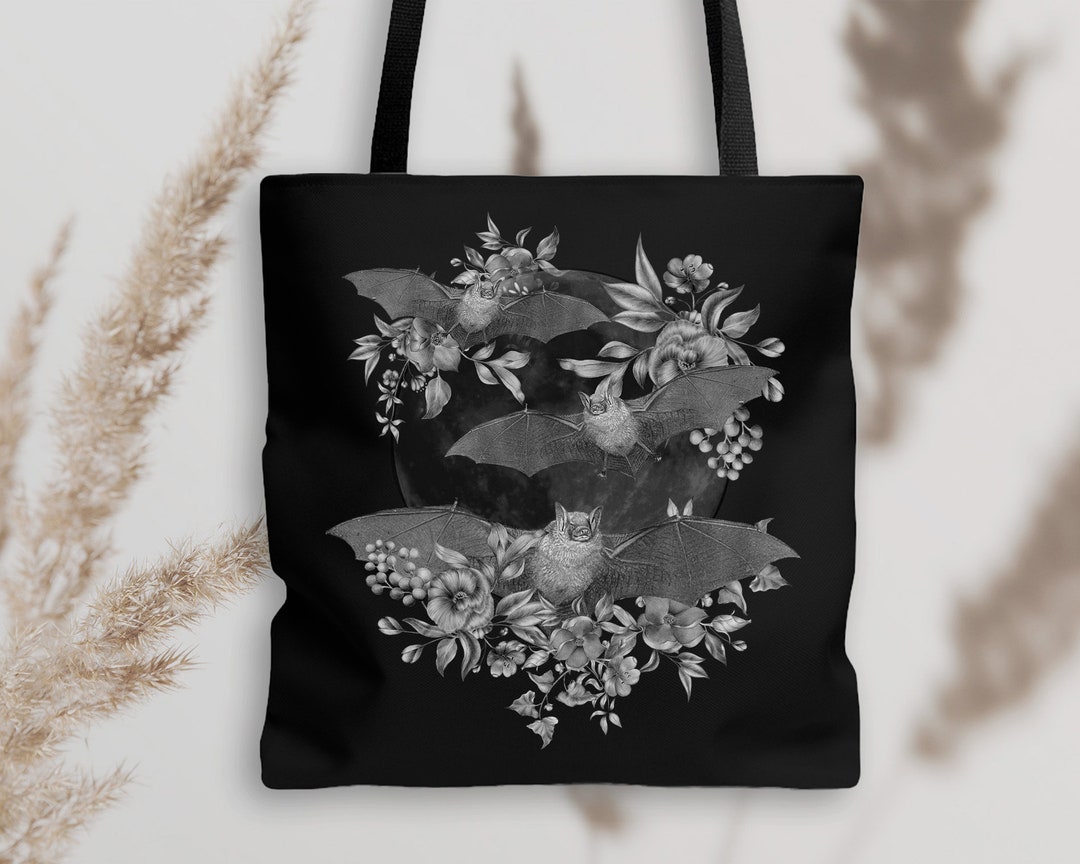 Bat Bag Goth Tote Bag Bat Purse Pastel Goth Bag Library Bag Dark ...